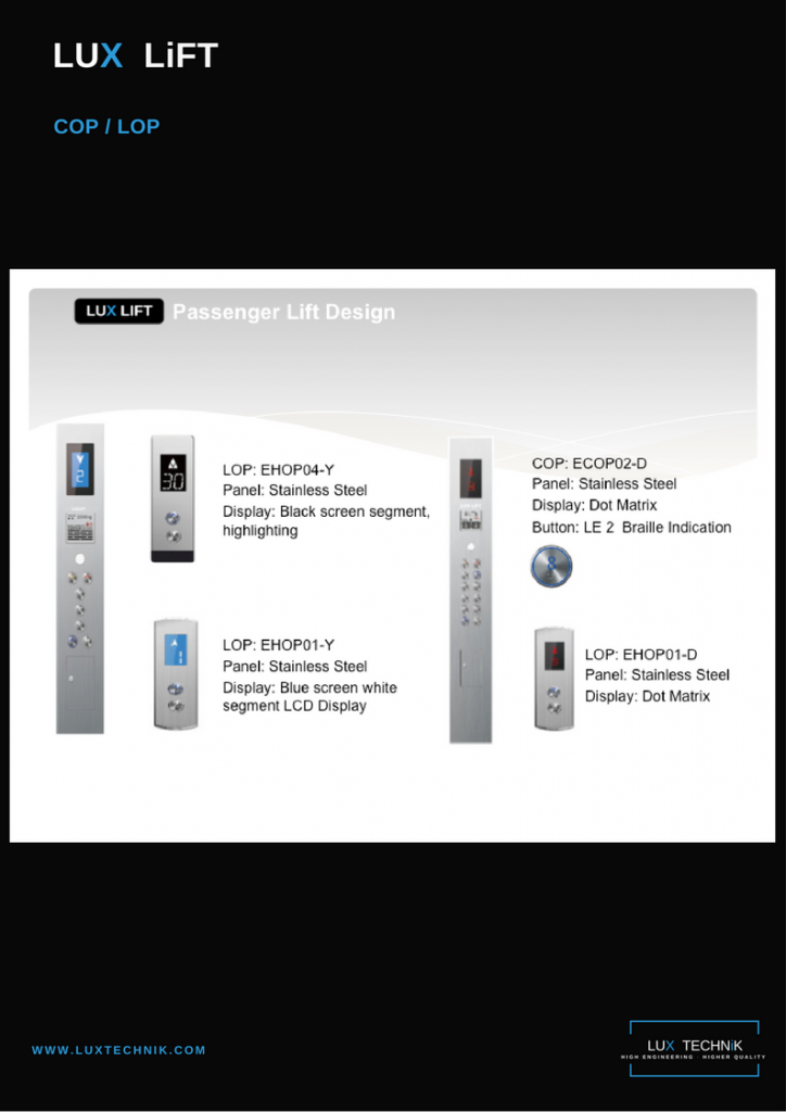 The LUXLiFT Standard Specification – Lux Technik WLL