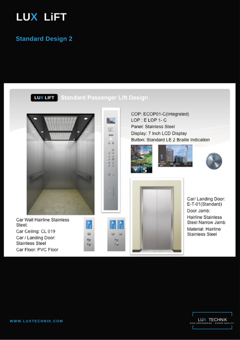 The LUXLiFT Standard Specification – Lux Technik WLL