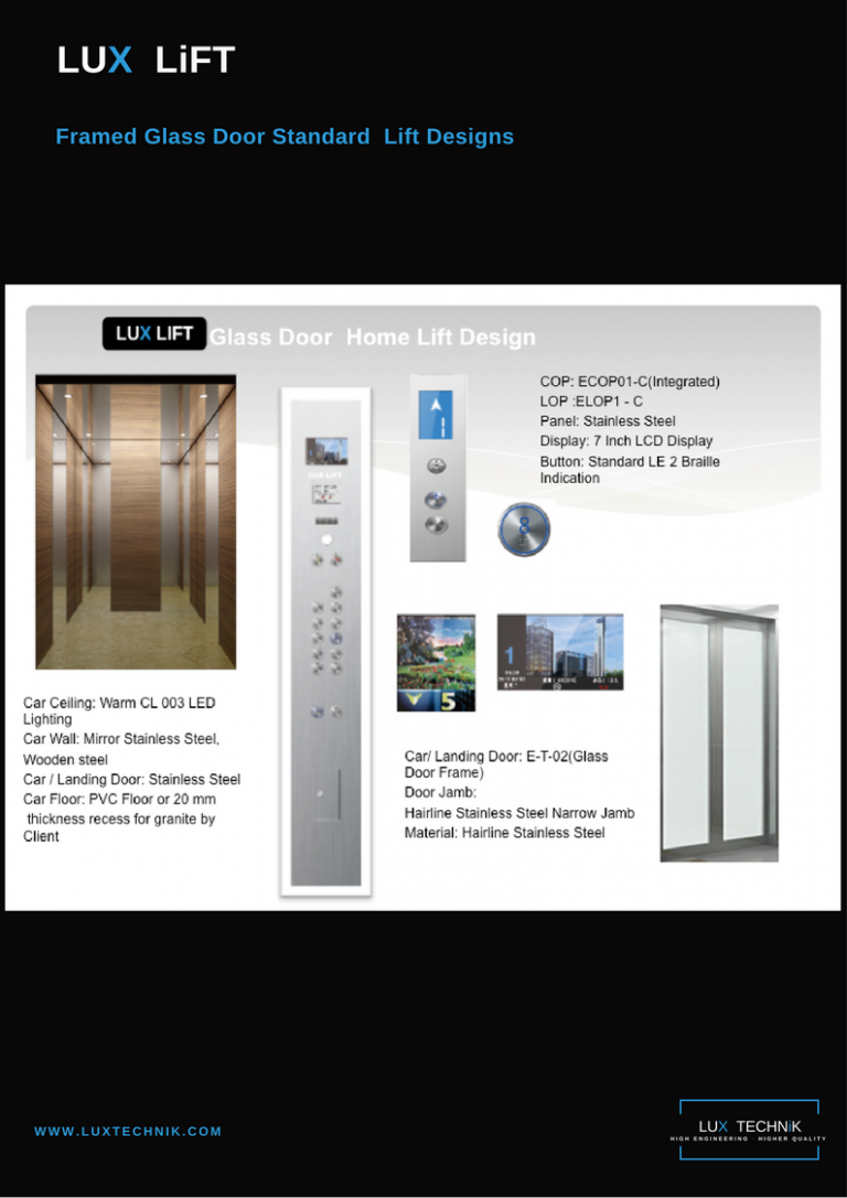 The LUXLiFT Standard Specification – Lux Technik WLL